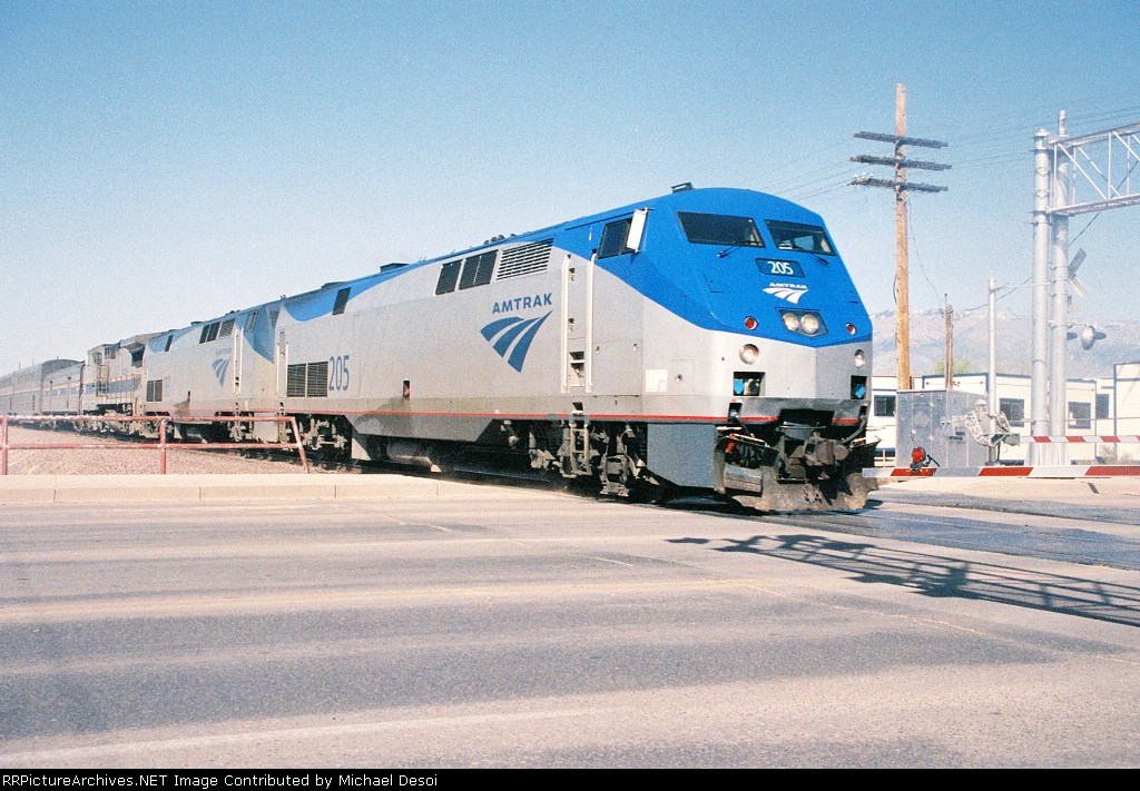 AMTK P-42DC #205 leads the westbound Southwest Chief At Camdelaria Road